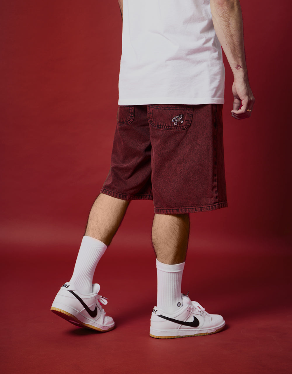 Route One Super Baggy OG Denim Shorts - Rhubarb