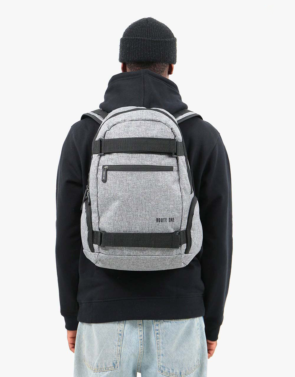 Route One Recycled Skatepack - Grey Crosshatch