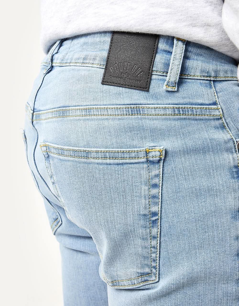 Route One Slim Denim Jeans - Stone Wash