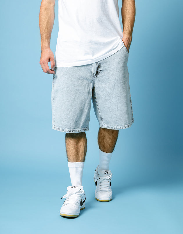 Route One Super Baggy Denim Shorts - Light Stone Wash