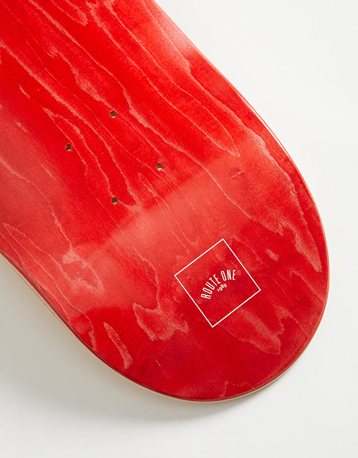 Route One Mini Logo 'OG Shape' Skateboard Deck - Red/White