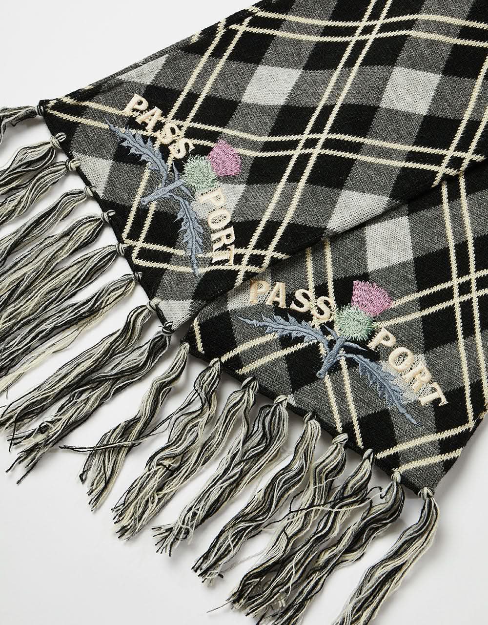 Pass Port Thistle Scarf - Grey Tartan