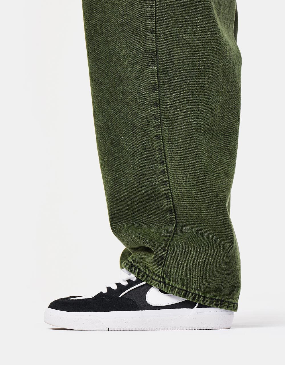 Route One Super Baggy Denim Jeans - Leaf Green