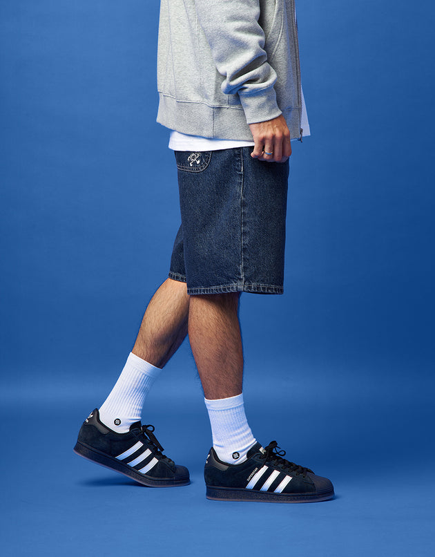 Route One Super Baggy Denim Shorts - Dark Wash