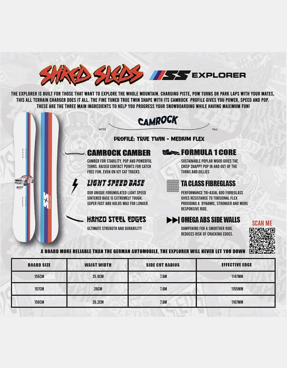 Shred Sleds Explorer 2024 Snowboard - 159cm