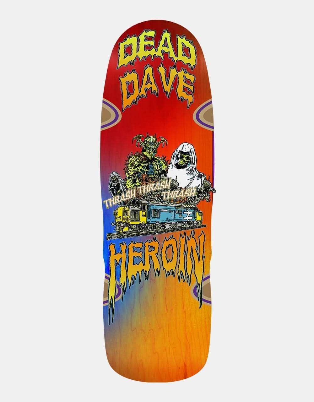 Heroin Dead Dave Ghost Train Skateboard Deck - 10"