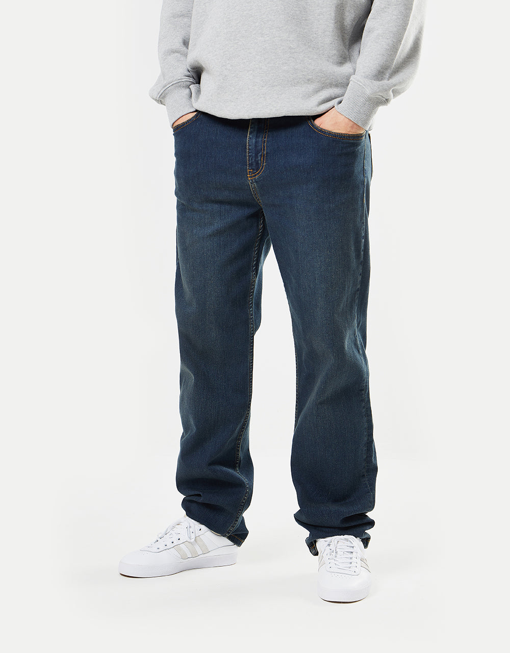 Route One Relaxed Denim Jeans - Washed Indigo