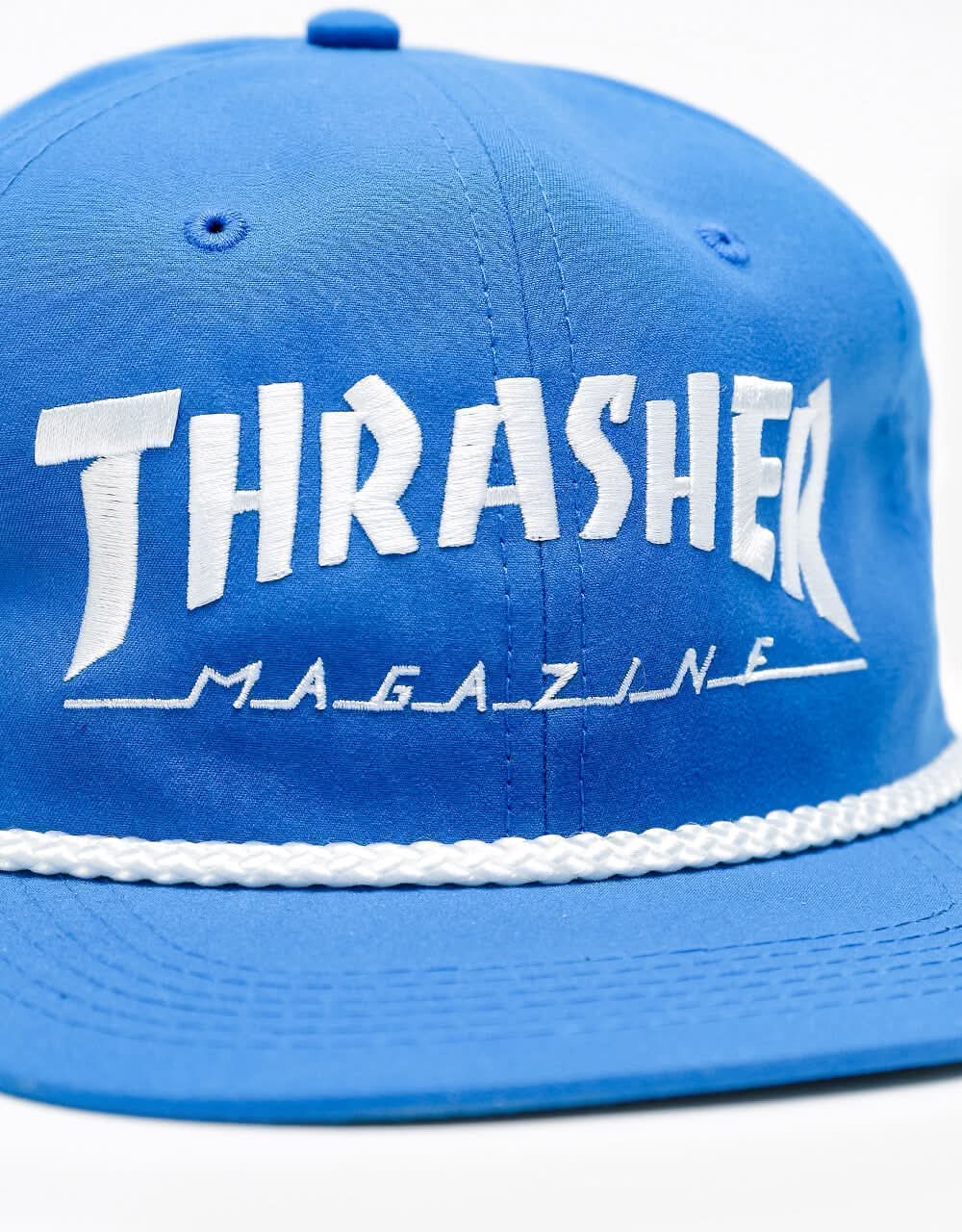 Thrasher Rope Snapback Cap - Blue/White