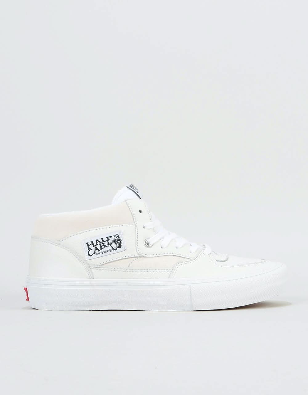 Vans Half Cab Pro Skate Shoes - (Leather) White