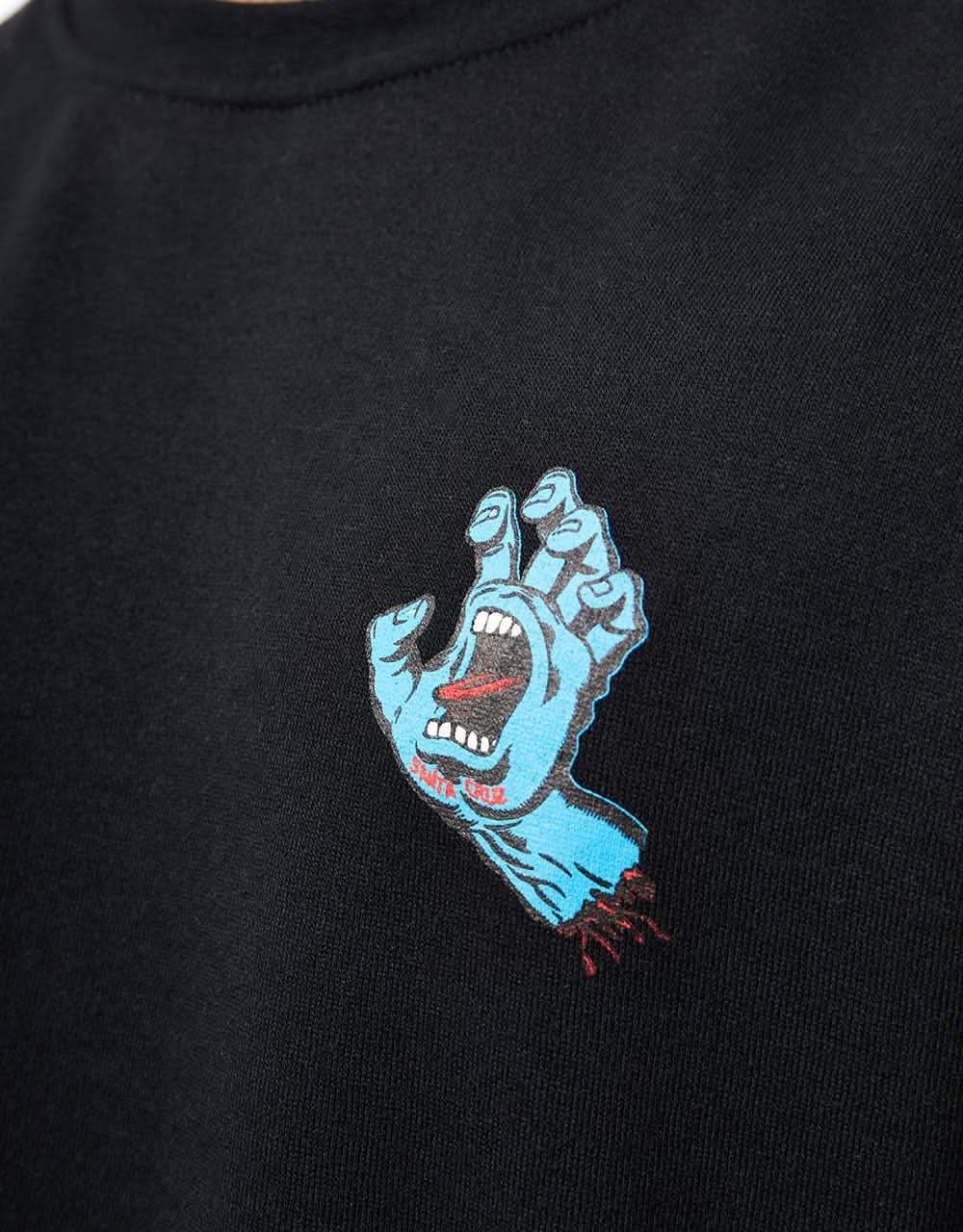 Santa Cruz Screaming Hand Chest Crew - Black