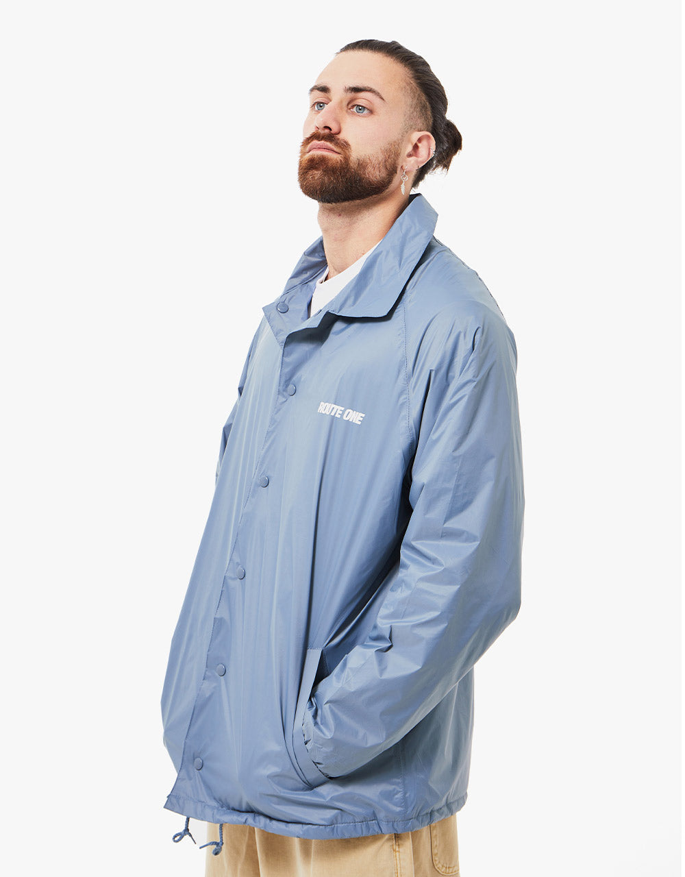 Route One Classic Coach Jacket - Storm Grey