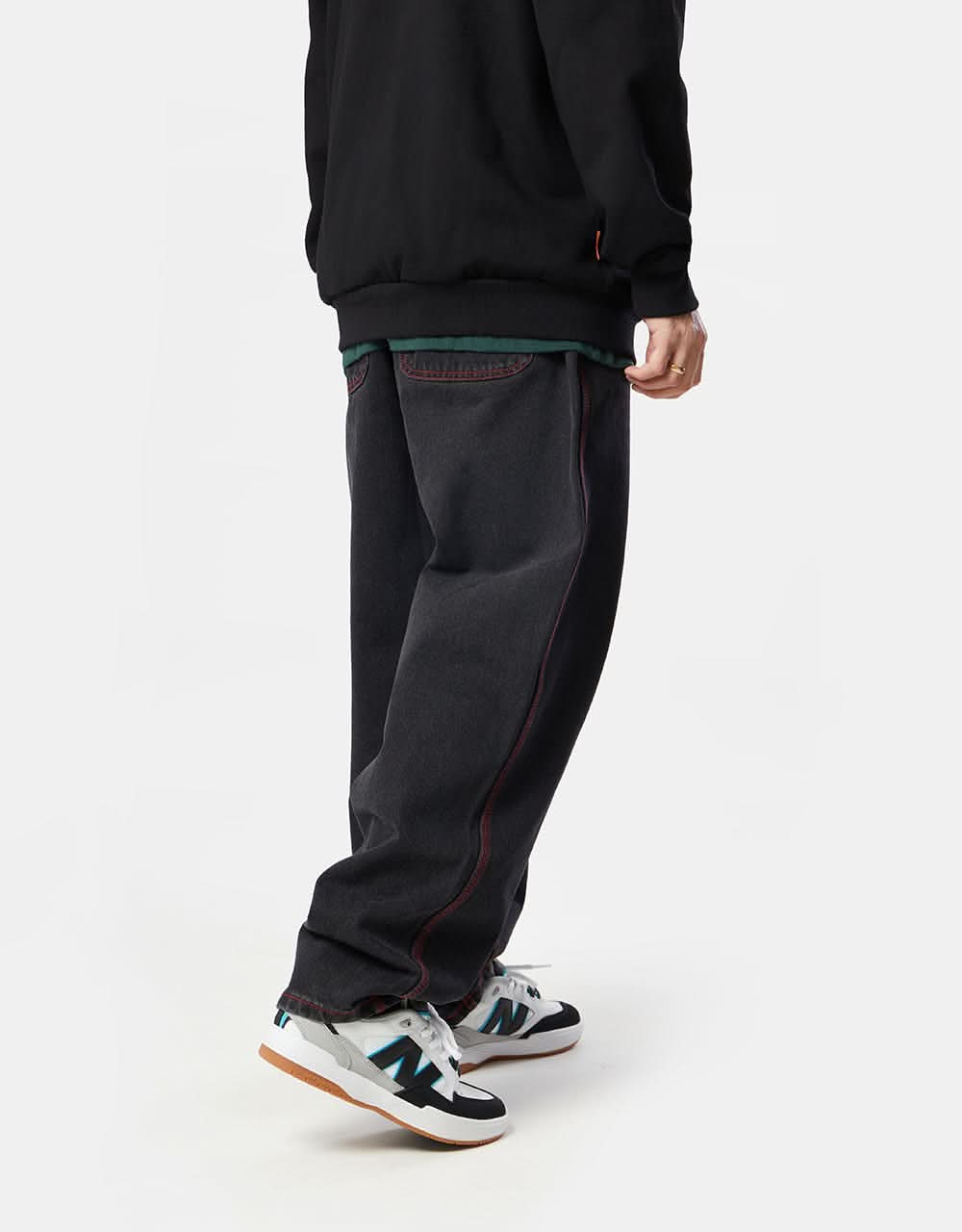Butter Goods Santosuosso Denim Pant - Faded Black (Red Stitch) Butter Goods Santosuosso Denim Pant - Faded Black (Red Stitch)
